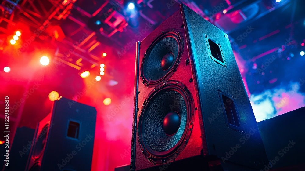 high-quality sound system installed in a professional event venue Stock ...