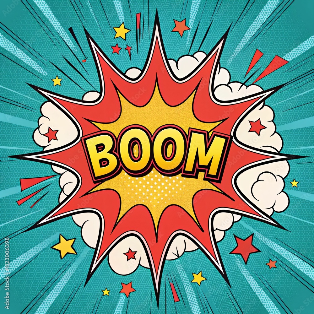 comic text effect boom modern comic text design Generative AI Stock ...