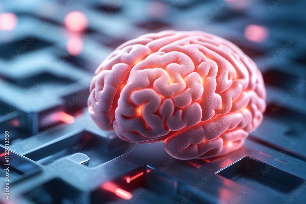 Illuminated Brain Maze Glowing Mnemonic Pathways for Memory Enhancement ...