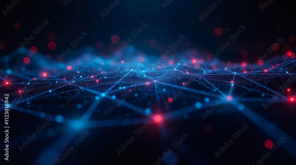 Abstract network design with glowing nodes and connections ...