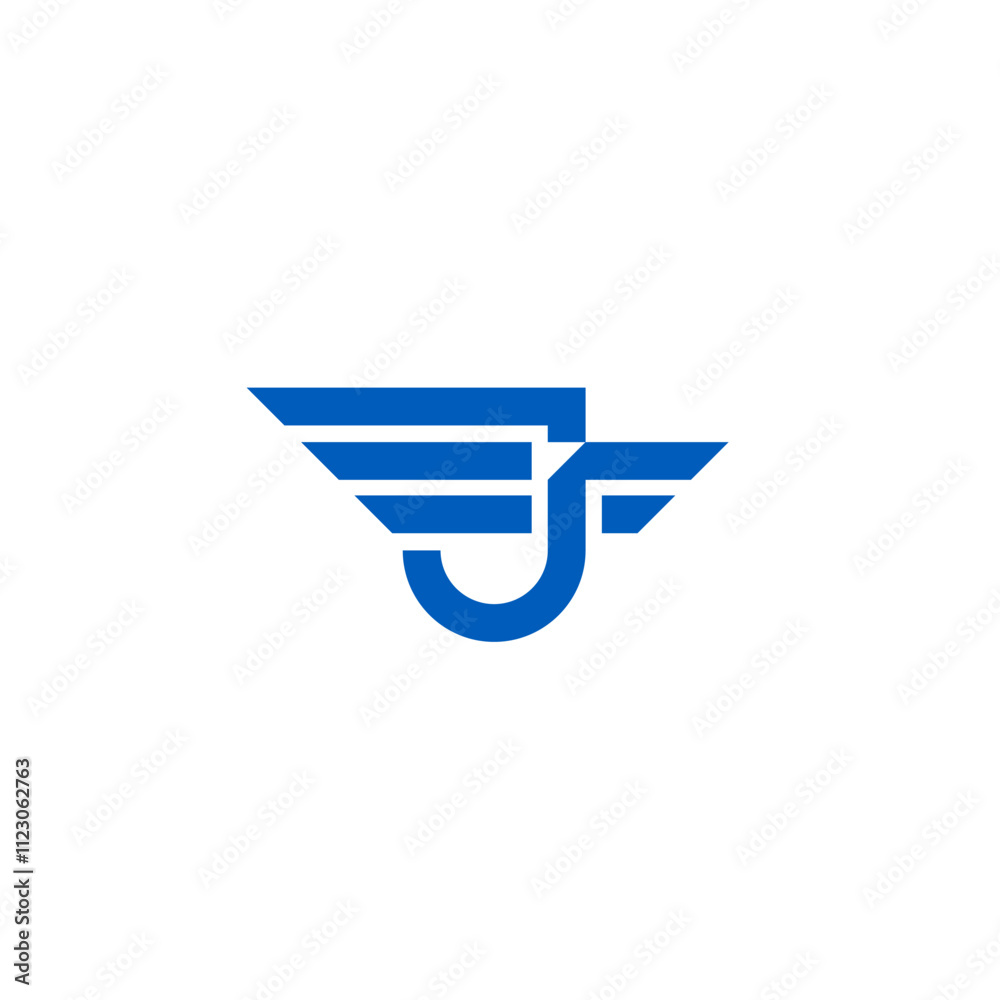 Wing Letter J as Jet Freight Logistic Delivery Logo Design Vector Stock ...