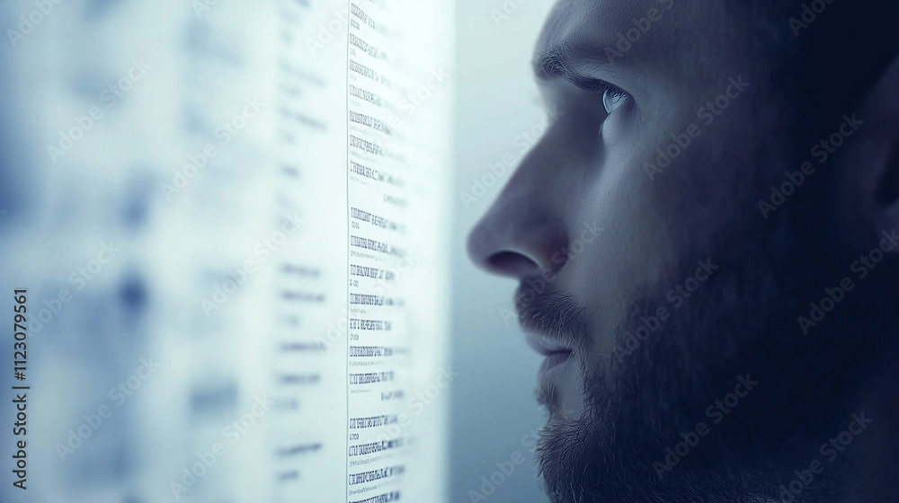 Person standing in front of a job listings board, scanning ...