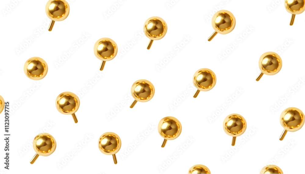 push pin golden on transparent background Stock Photo | Adobe Stock