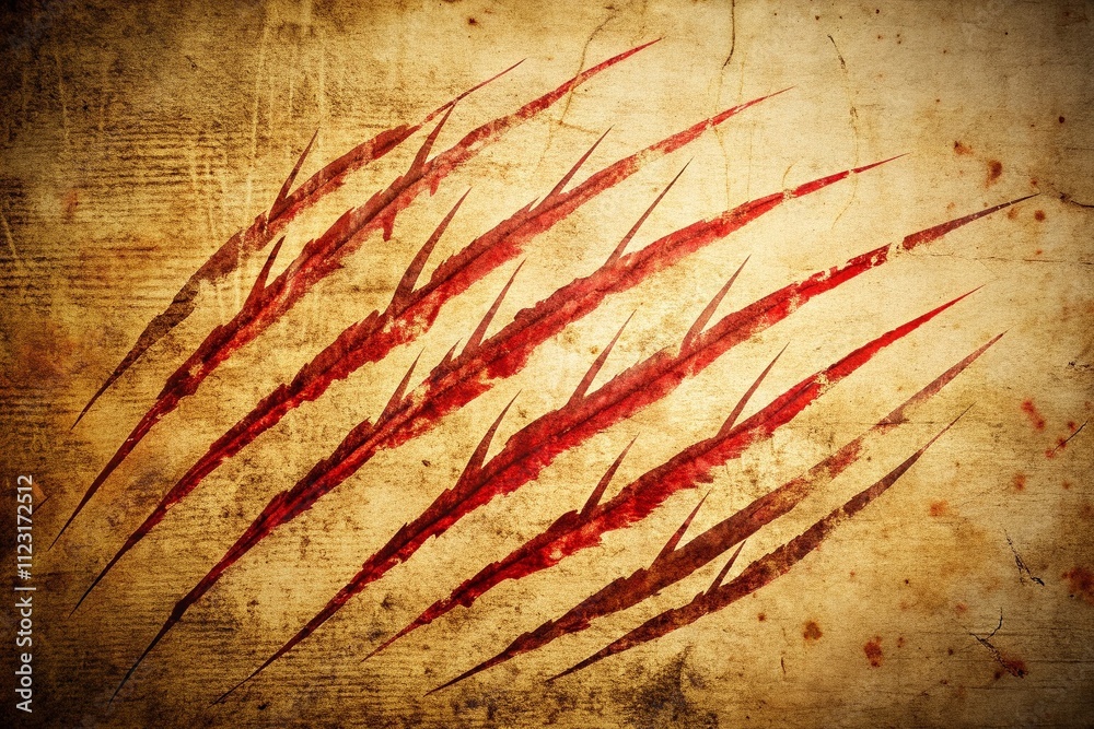 Vintage Style Photography of Claw Marks and Scratch Scar Marks Isolated ...
