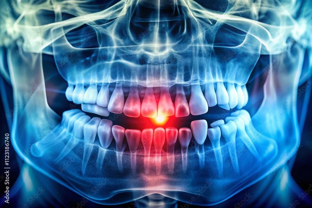 Ilustración de Stock X-ray Imaging of Wisdom Tooth Development Inside ...