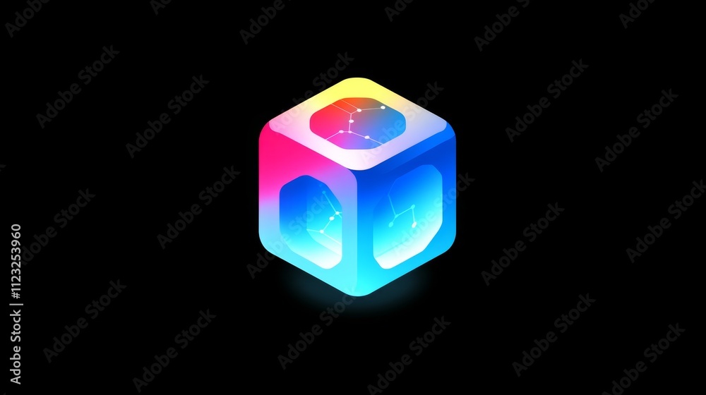 Futuristic cybersecurity logo featuring a bold shield icon glowing with ...