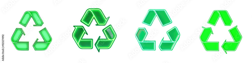 Green recycle symbols representing sustainable and eco friendly waste ...