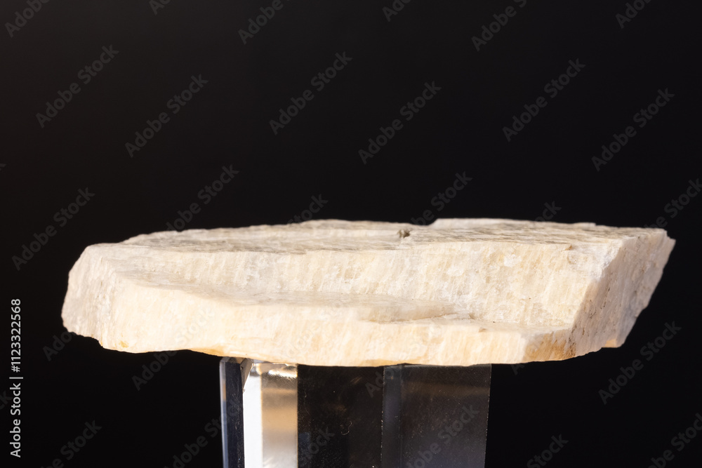 Natural specimen of Microcline feldspar or perthite split along mineral ...