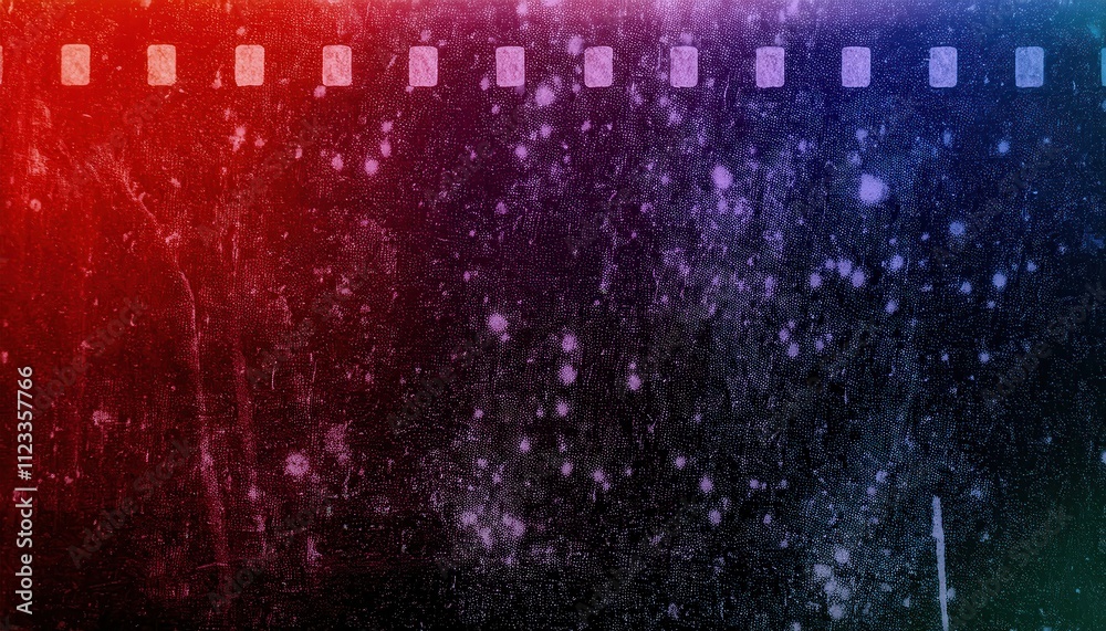 Vintage 35mm Film Strip Texture with Abstract Red and Blue Gradient ...