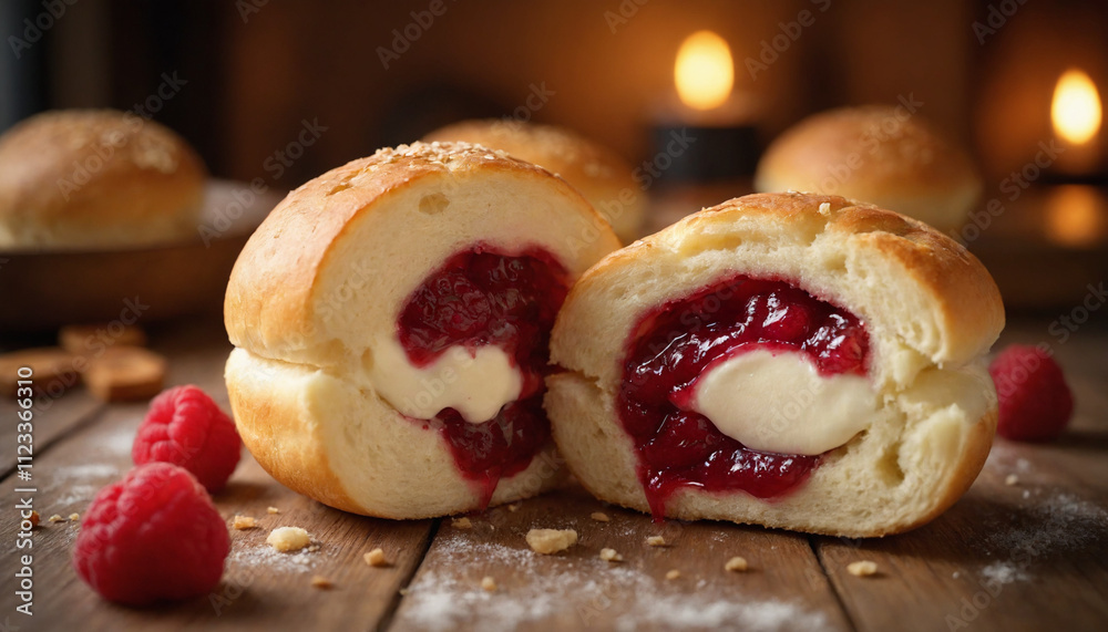 Buchteln Bun in High-Definition Realism in Warm Colors Representing ...