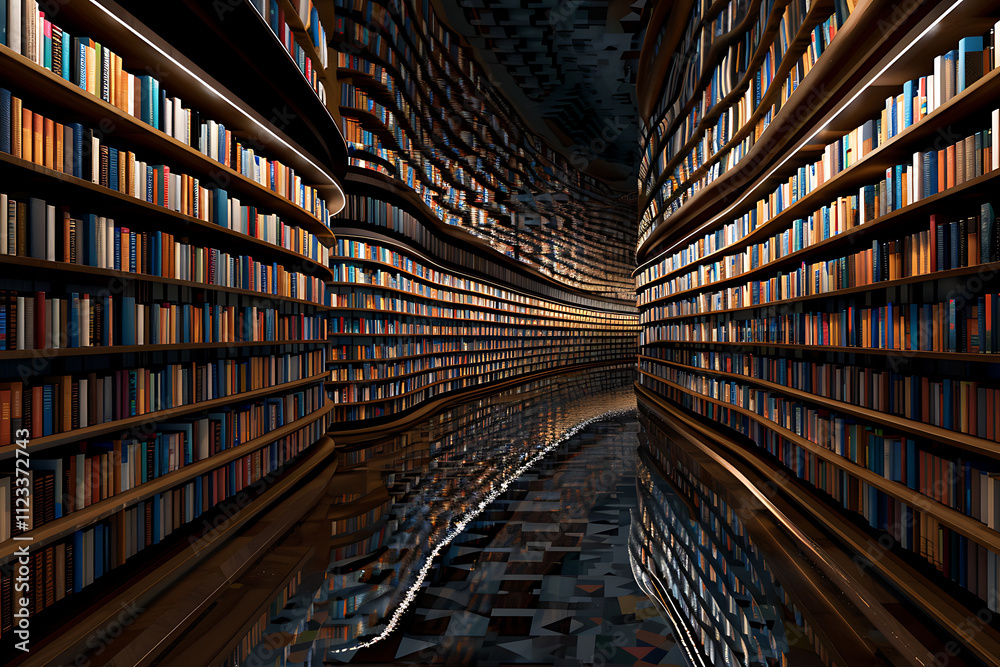 surreal library transformation, the library transforms into ...
