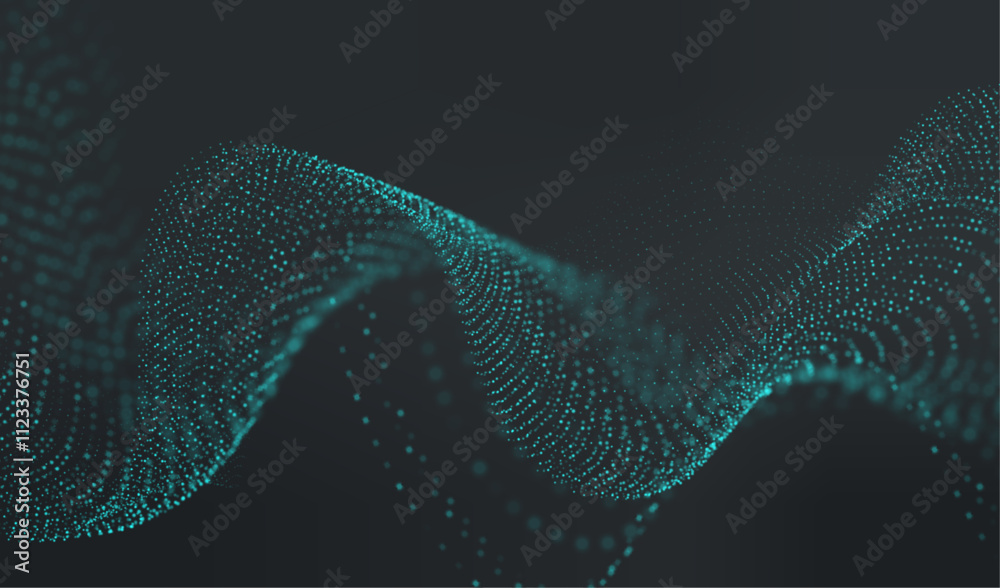 Pattern point vector technology. Intelligence green particle background ...