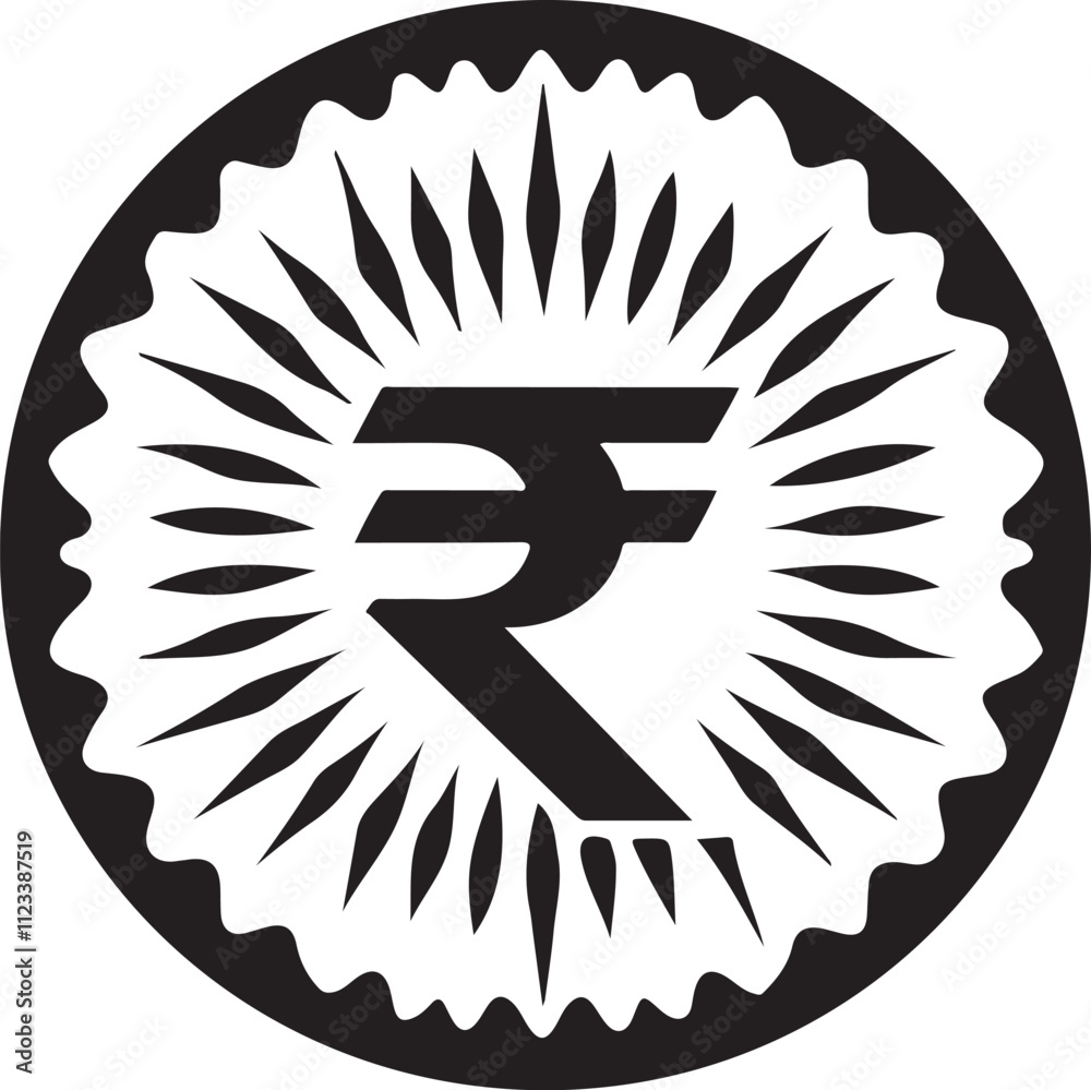 Indian Rupee Symbol Silhouette Vector Illustration Design Stock Vector ...