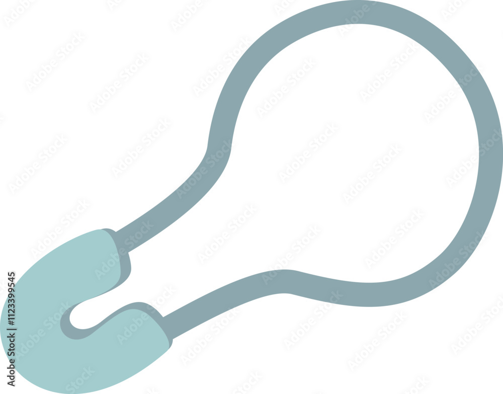 Closed safety pin, featuring a light blue clasp, effectively securing ...