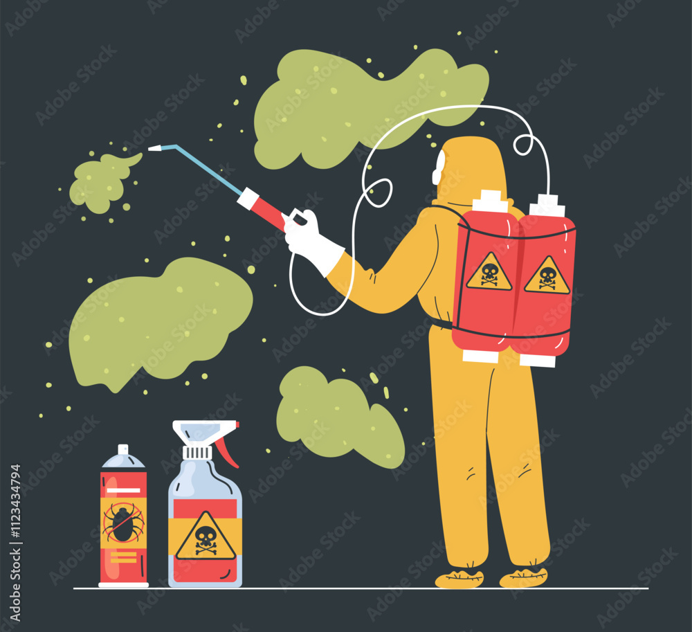 Disinfection insect repellent treatment, rodent control worker and tool ...