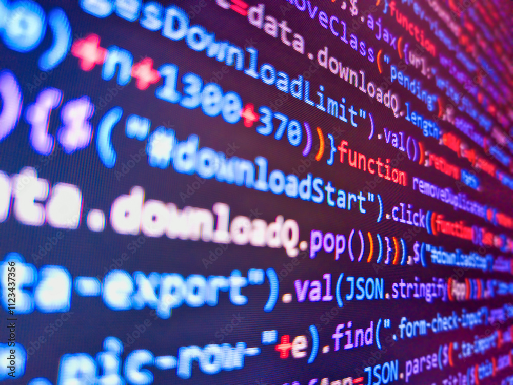 Developer Display With Source Code Screens With Program Web Code And