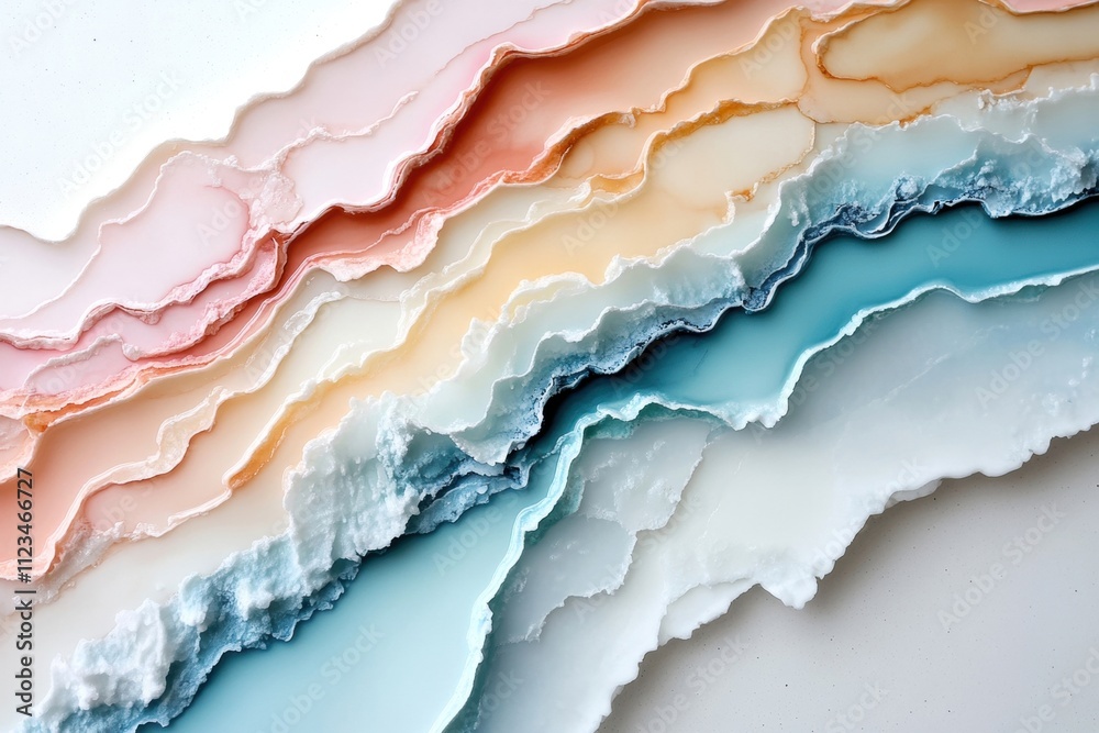 Colorful layered paper textures creating an abstract background with ...