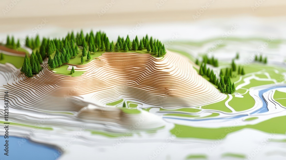 Geological study. A landslide risk assessment model, with topographic ...