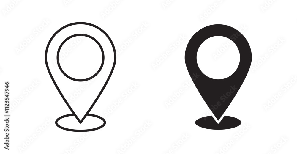 Map marker Filled flat icons set for apps and web ui designs. Stock ...