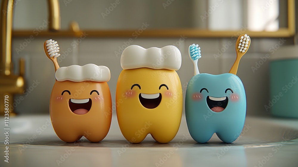 group lively toothbrush characters engage children learning effective ...