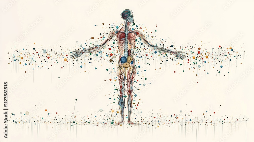 Detailed illustration displays autonomic nervous system's components ...
