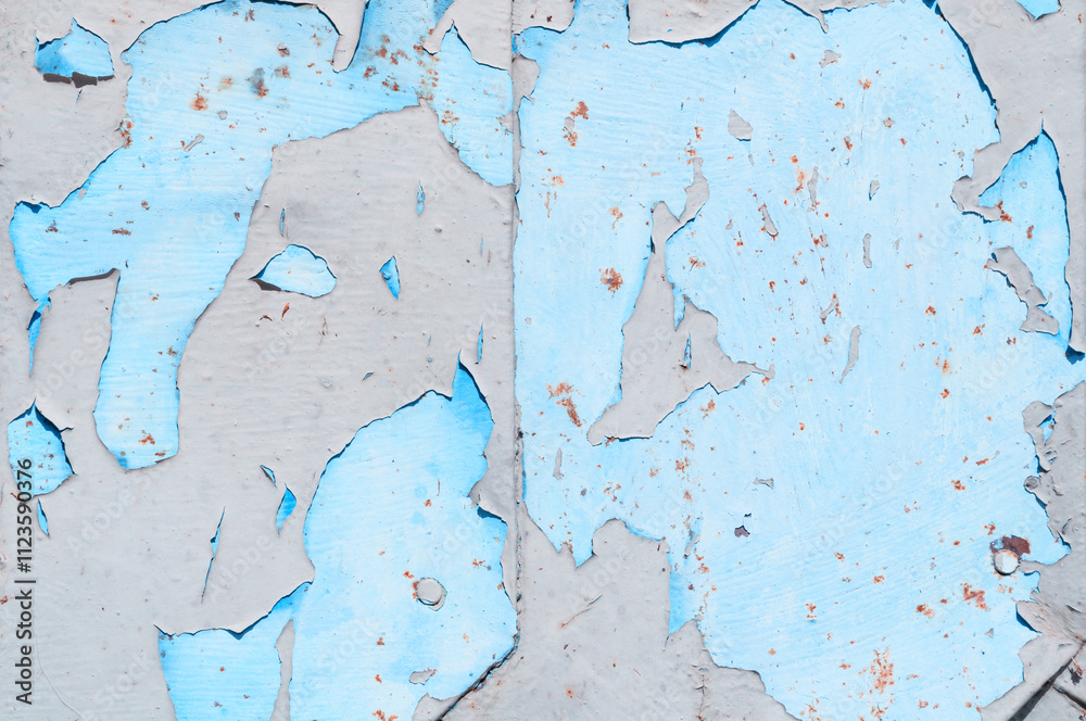 Metal background with cracks and flakes of peeling paint on it, metal ...