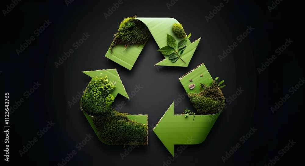 Ecosystem Restoration on black background environment day concept 3d ...