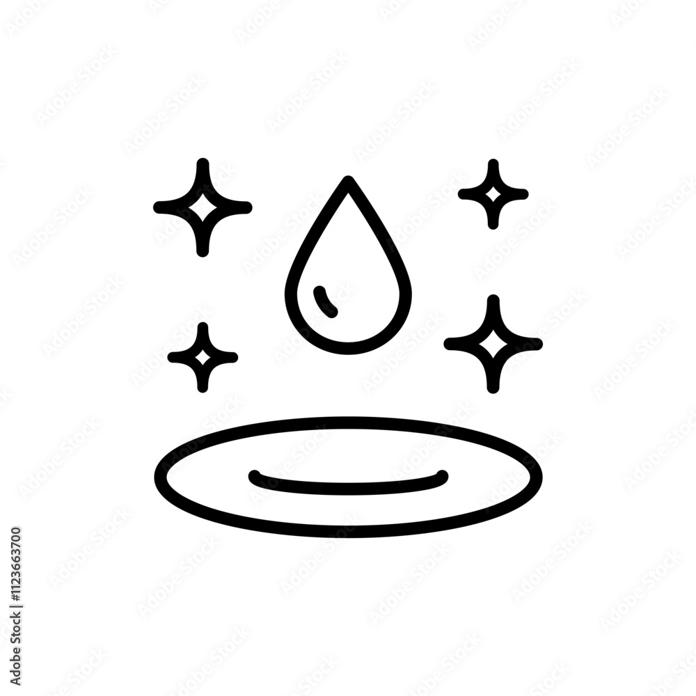 Stock-Vektorgrafik „Water drop, moisture, liquid. Water filtration line ...