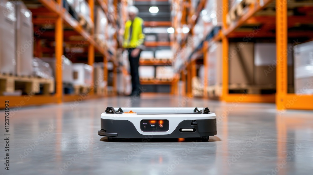 Logistics manager optimizing warehouse operations with robotic ...