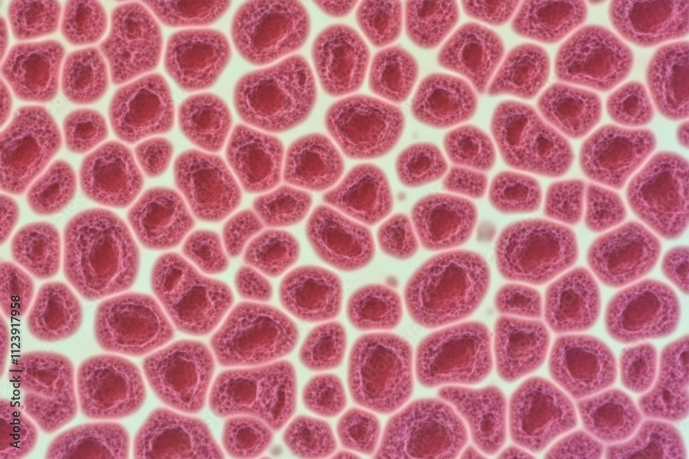 Microscopic View of Detailed Red Blood Cells with Heart Shaped ...