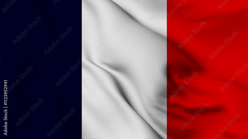 France Realistic waving flag background. France Independence Day flag ...