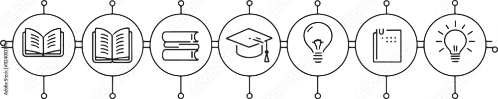 Education journey infographic with a timeline of icons representing key ...