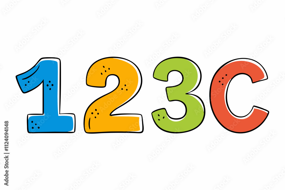 Vector de Stock Alphabet and Numbers: Fun Fonts for Printable Designs ...