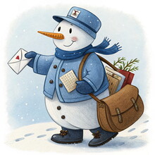 Christmas Winter Snowman Mail Free Stock Photo - Public Domain Pictures