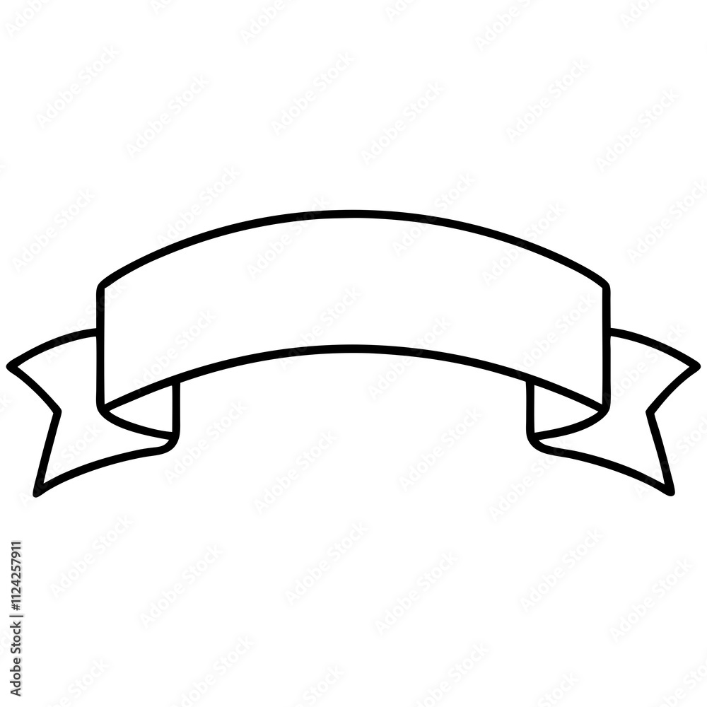 Ribbon banner shape outline. Creative symbol outline design silhouette ...