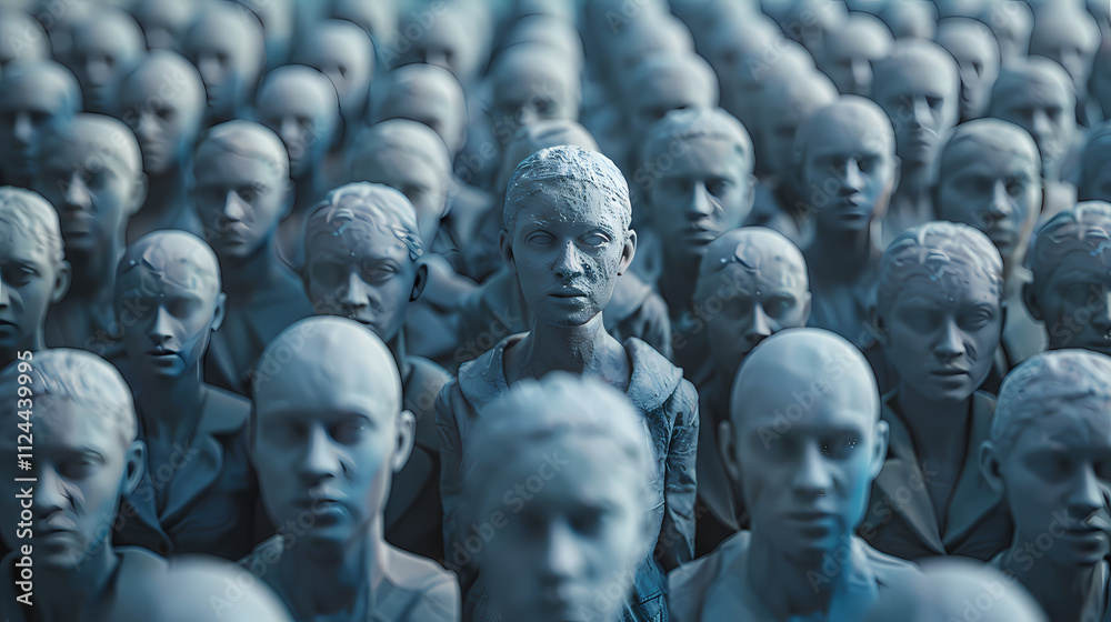 Sea of Faces: A captivating photo of a multitude of human figures, with ...