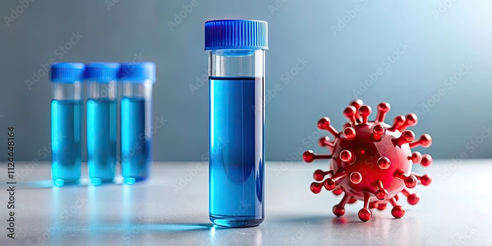 Methylene blue test liquid with blood sample for virus diagnosis ...