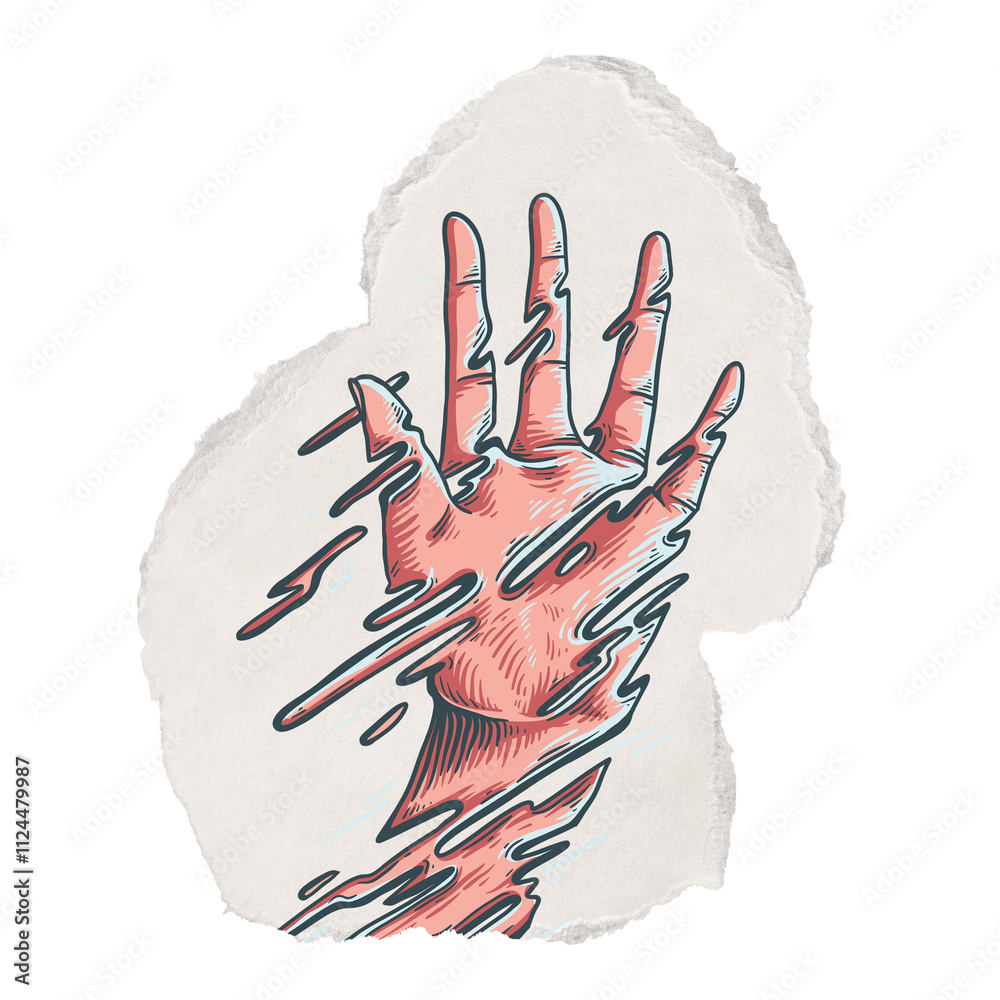 Fading hand png sticker, ripped paper transparent background Stock ...