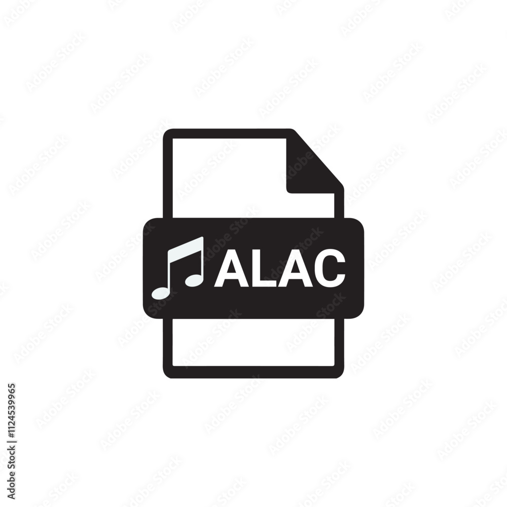 ALAC file icon. Audio format symbol Solid icons, Vector illustration ...