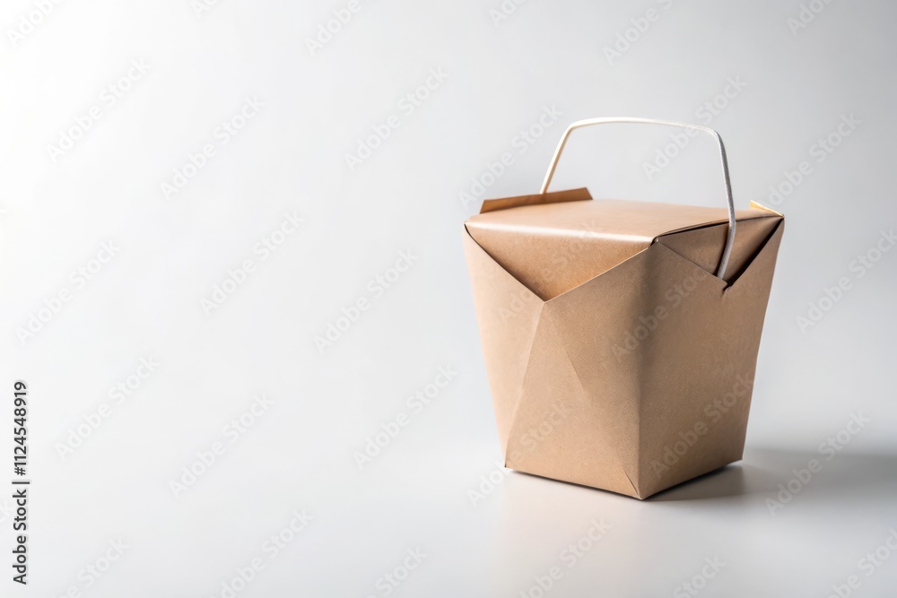 Empty Chinese Takeaway Cardboard Container on a White Background with ...