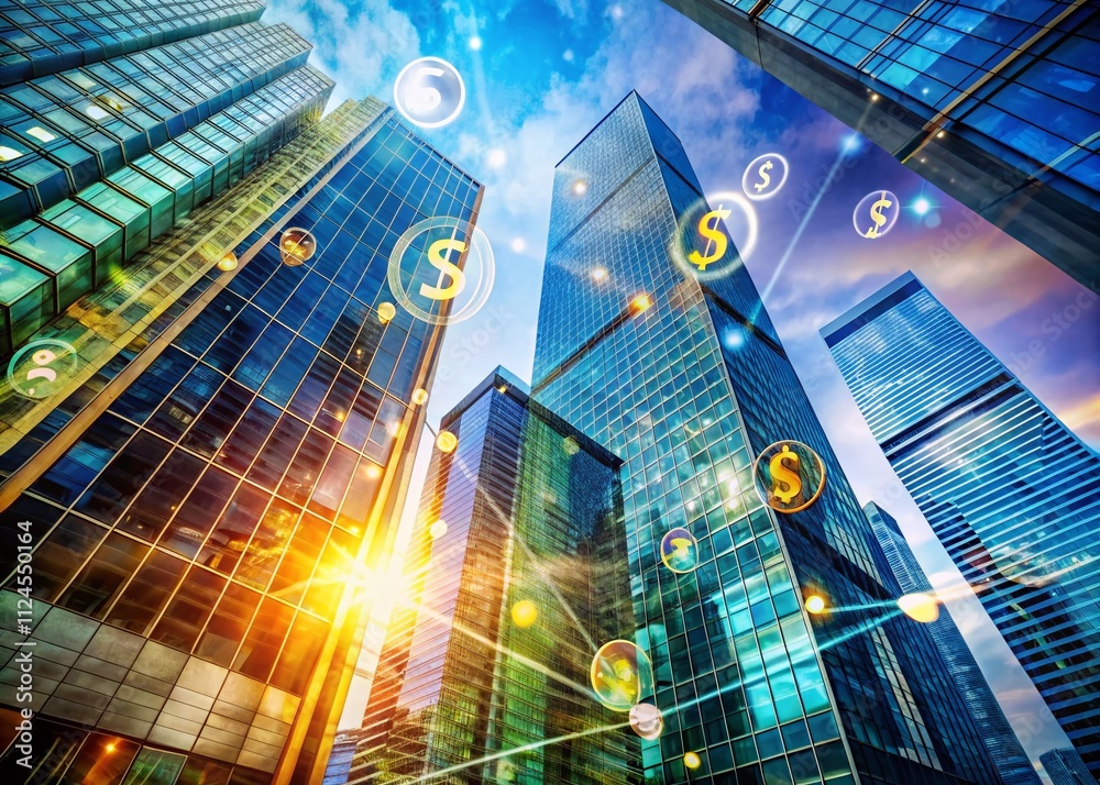 Abstract Architectural Photography Representing Money Transfer and ...