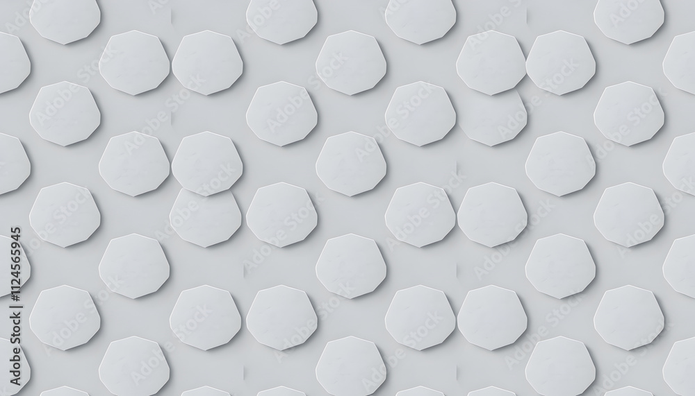 Seamless pattern of light gray geometric hexagonal shapes on grey ...