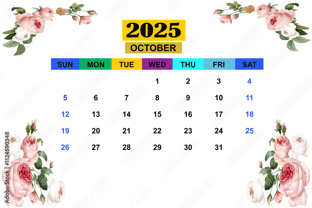2025 calendar with cute and funny fonts. Stock Illustration | Adobe Stock 2025 calendar with cute and funny fonts. Stock Illustration | Adobe Stock