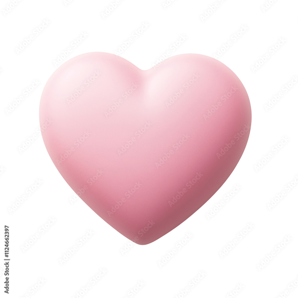 Smooth 3D Pink heart Vector isolated on white background, PNG Stock ...