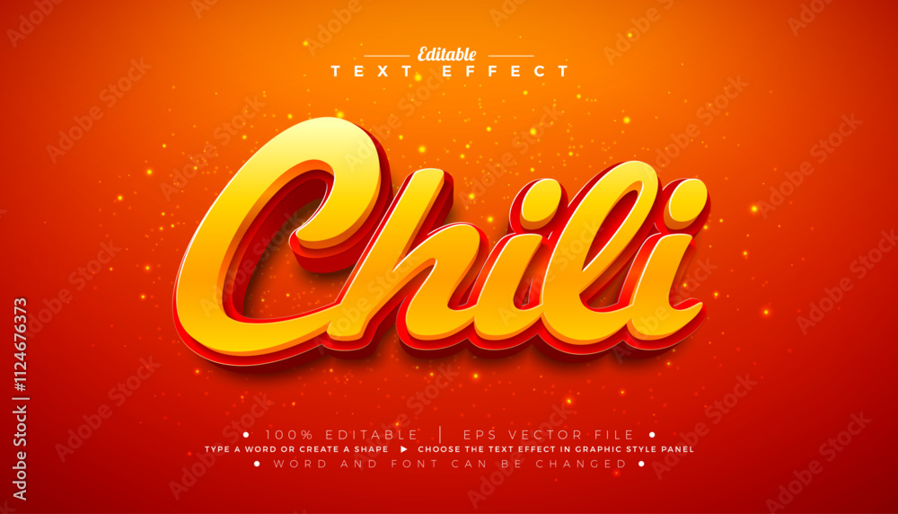 Chili 3D Text Effect Design Editable and Scalable Vector Graphic Style ...