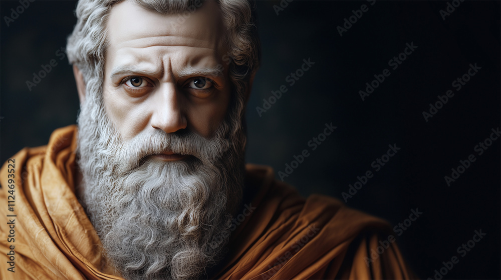 AI facial reconstruction of Pythagoras in color based on his known ...