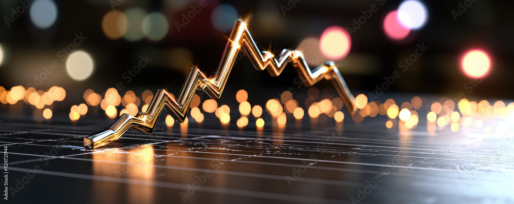 dynamic economic chart with rising demand curve, symbolizing growth and ...