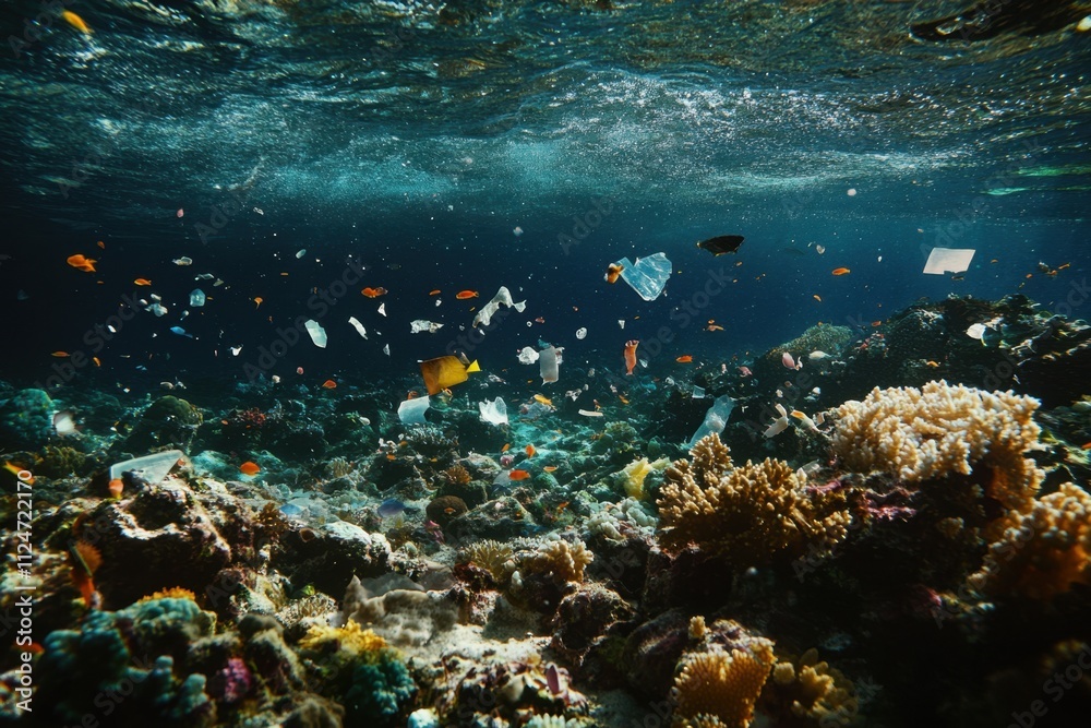 Micro plastic pollution impact on coral reefs underwater ecosystem ...