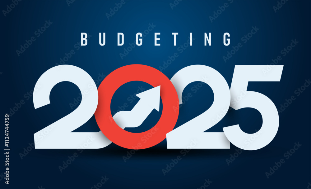 Budgeting 2025 logo numbers design. 2025 budget banner design templates ...