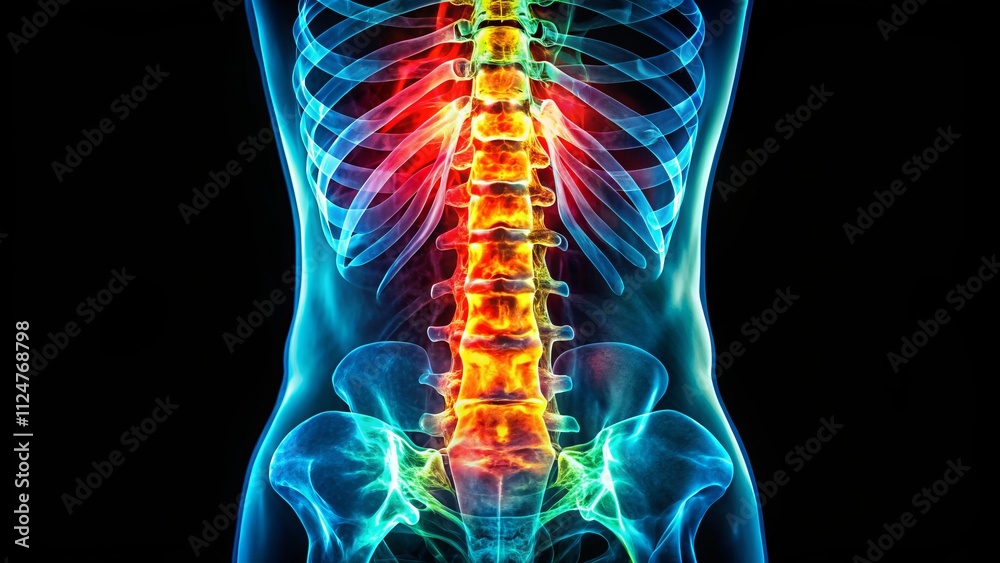 Stock-Foto „Lumbar Spine Silhouette: MRI CT Scan, Medical Imaging ...